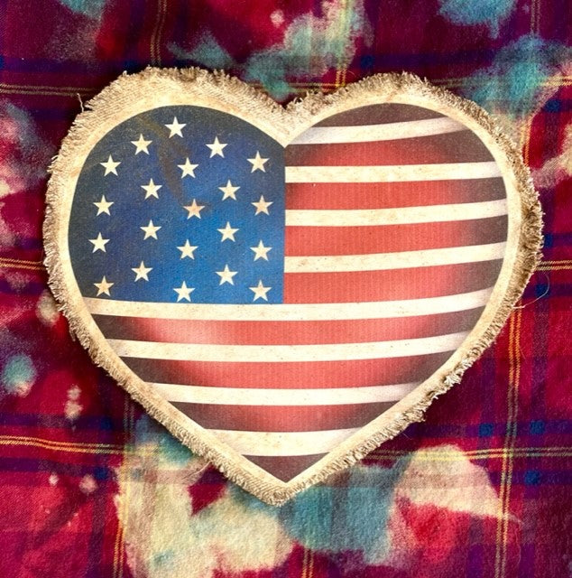 "AMERICAN FLAG HEART" FLANNEL SHIRT (#111) – Jana's Flannels
