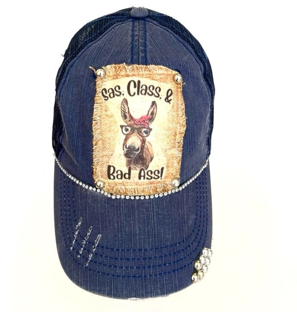 "SAS CLASS AND BAD ASS" DISTRESSED TRUCKER HAT (#6) – Jana's Flannels
